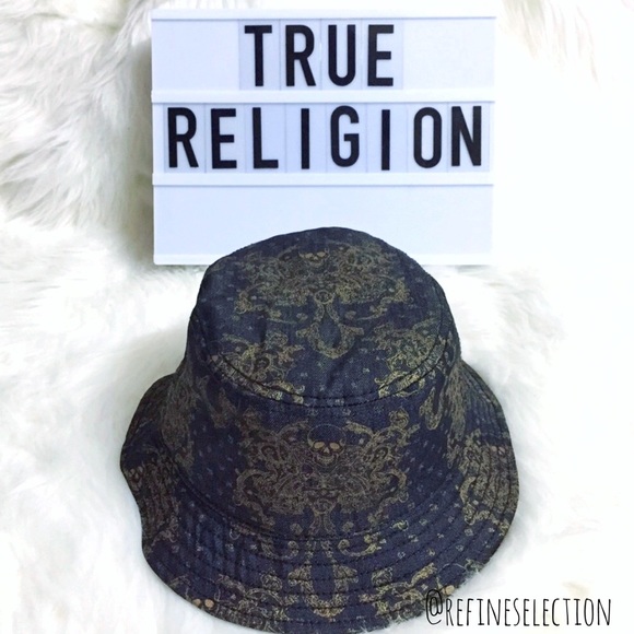 True Religion | Accessories | True Religion Black Metallic Gold Skull ...